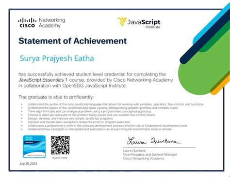 Im Happy To Share That Ive Obtained A New Certification Java Script