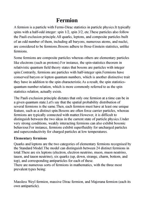 Fermion Ifah Fermion A Fermion Is A Particle With Fermi Dirac Statistics In Particle Physics