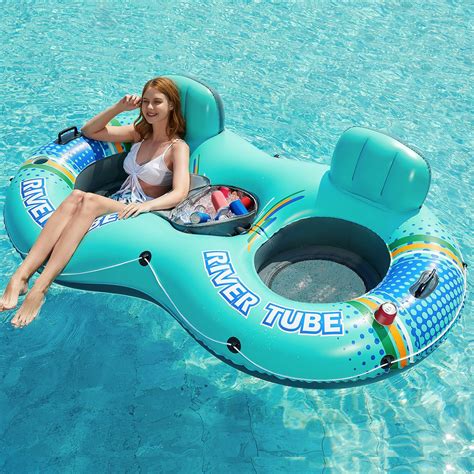 Jasonwell Inflatable River Tube Float 2 Person Heavy Duty River Float Pool Floats With