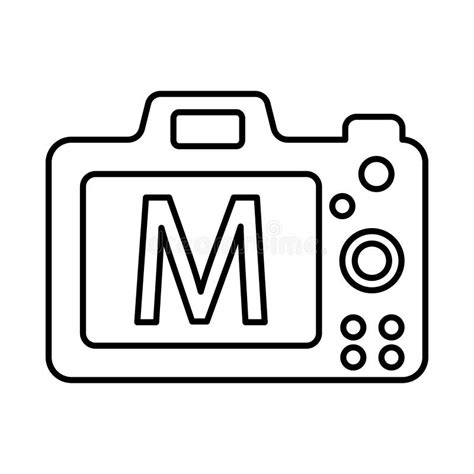 Manual Mode Icon In Outline Style Stock Vector Illustration Of Manual