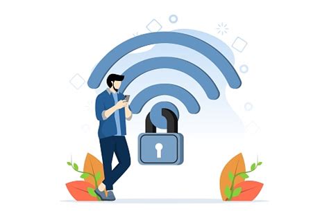 Wifi Encryption Concept Wireless Security Or Safety For Internet