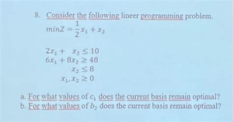 consider the following lineer programming