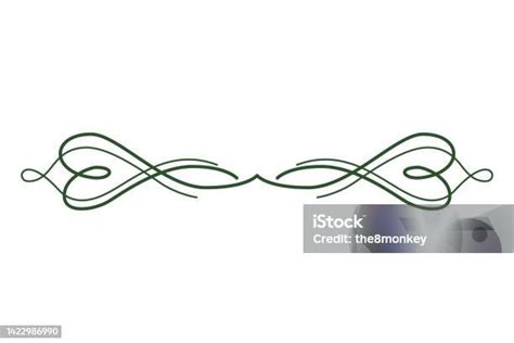 녹색 텍스트 구분선 페이지 구분 기호 디자인 라인 경계 월계관 식물이있는 유기 프레임 꽃 장식 요소 자연 번성 흰색에 고립 된 곡선 벡터 컬렉션 곡선에 대한 스톡 벡터 아트