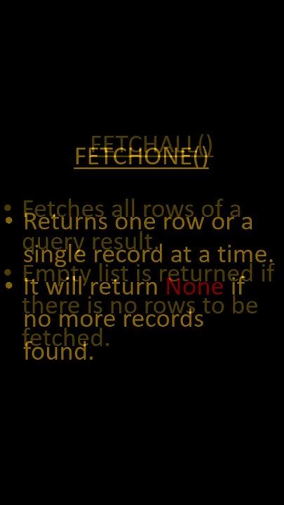 Fetchall Vs Fetchone Grade 12 Important Cbse Exotic Intellect Youtube