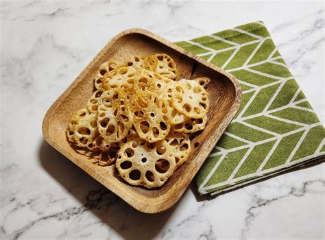 에어프라이어로 맛있게 구운 연근칩 연근튀김 만들기건강간식