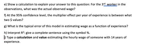 Solved Interpretation Of Excel Regression Output At A Solved Interpretation Of Excel Regression Output At A