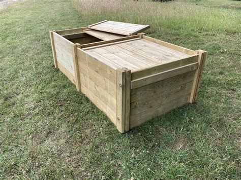 Wooden Compost Bin And Lid Set Agamemnon Timber