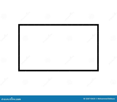 Rectangle Shape Outline Stroke Black Symbol Vector Stock Illustration