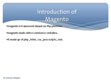Welcome Topic Introduction To Php And Magento By