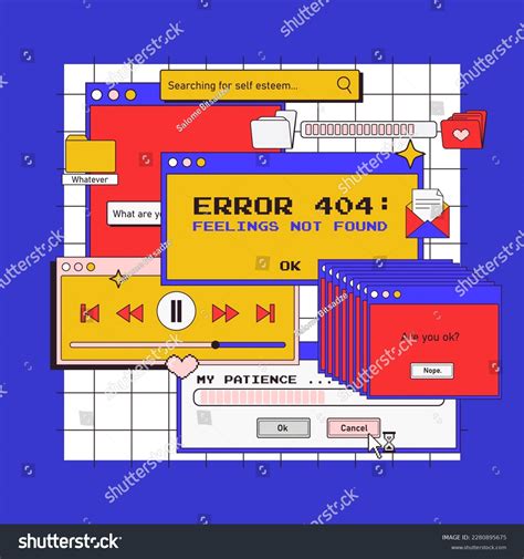 Old Computer Aesthetic Cute Nostalgic S Stock Vector Royalty Free Shutterstock