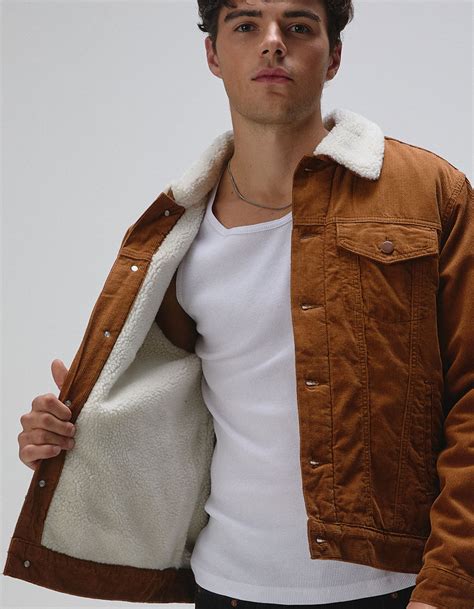 Rsq Mens Corduroy Sherpa Trucker Jacket Tan Tillys