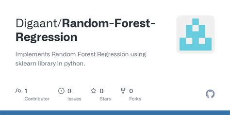 Github Digaantrandom Forest Regression Implements Random Forest