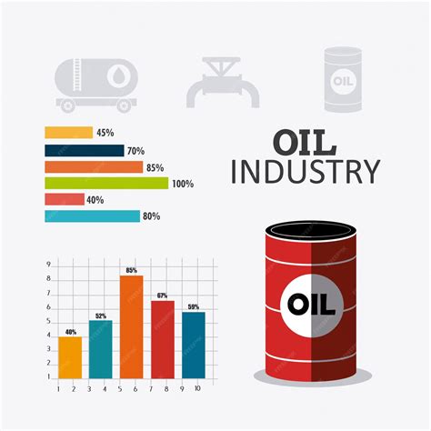석유 및 석유 산업 인포 그래픽 무료 벡터