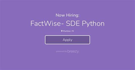 Factwise Sde Python At Nexthire