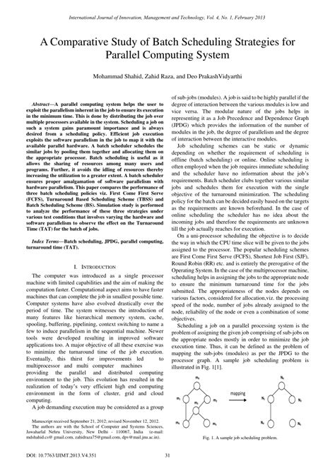 Pdf A Comparative Study Of Batch Scheduling Strategies For Parallel