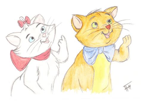 Marie And Toulouse Aristocats Quick Drawing D By Chelain On Deviantart