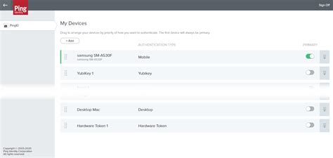 Adding And Reordering Authentication Methods Pingid End User Guide