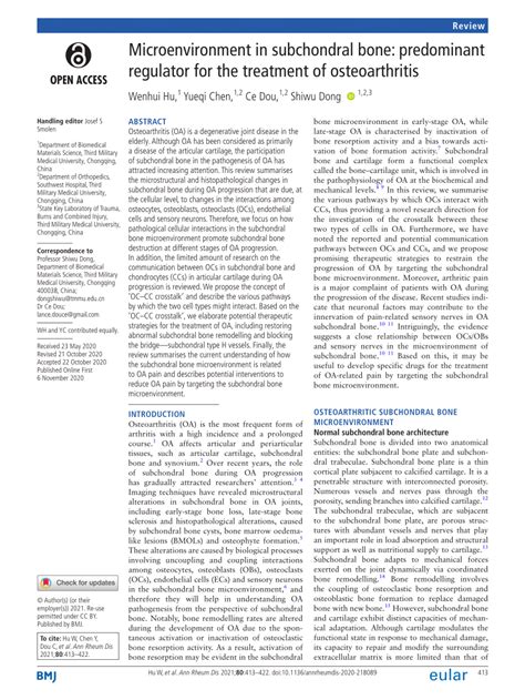 Pdf Microenvironment In Subchondral Bone Predominant Regulator For