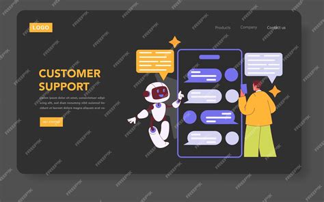 Premium Vector Customer Support Interface Illustration With An Ai Bot