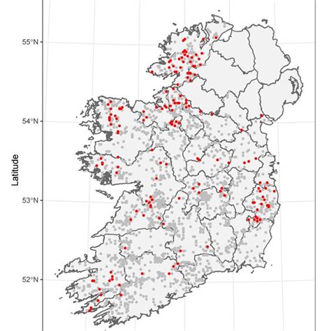 Map Of Ireland Showing The Distribution Of Plots Monitored By The 2017