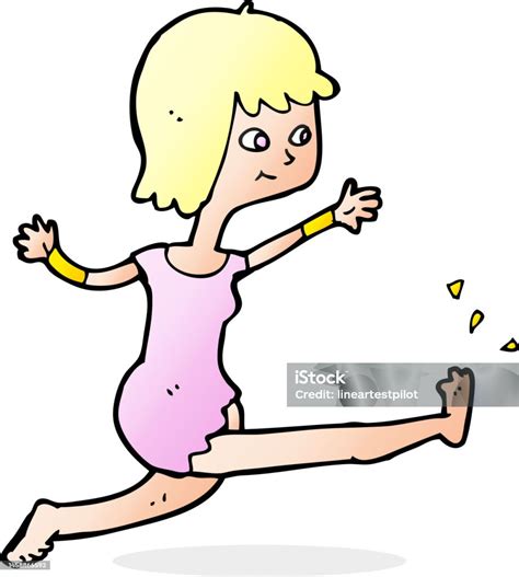 말풍선이 있는 즐거운 여자 발길질 낙서 드로잉에 대한 스톡 벡터 아트 및 기타 이미지 낙서 드로잉 단순함 달리기 Istock