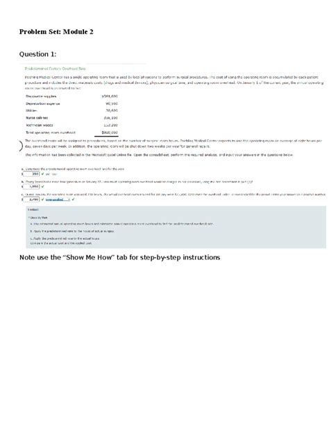 module 2 problemset acc202 question 1 note use the “show me how