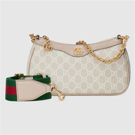 Ophidia Small Shoulder Bag In Beige And White Gg Supreme Gucci® Au