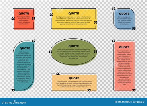 Quote Text Box Quote Frame With Space For Text Set Of Quotation Bubbles Stock Vector