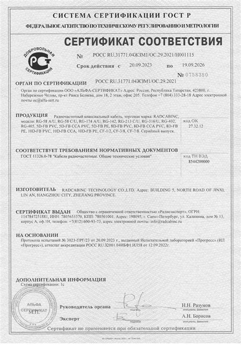 Сертификаты и отказные письма