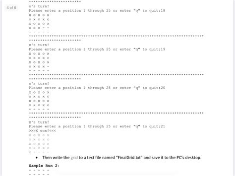Solved The Xo Game Is A Game For 2 Players Who Take Turns