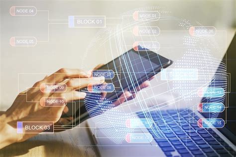 Premium Photo Multi Exposure Of Abstract Creative Coding Sketch With World Map And Finger