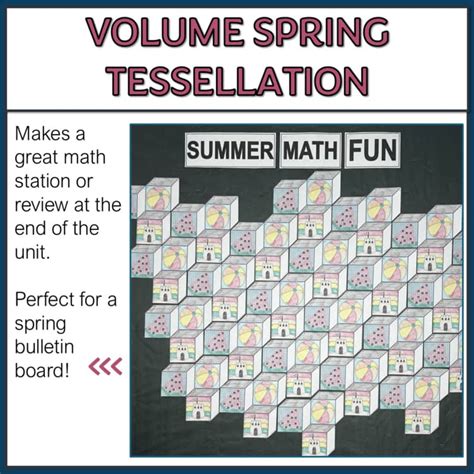 Volume Of Rectangular Prisms Summer Bulletin Board Tessellation For 5th