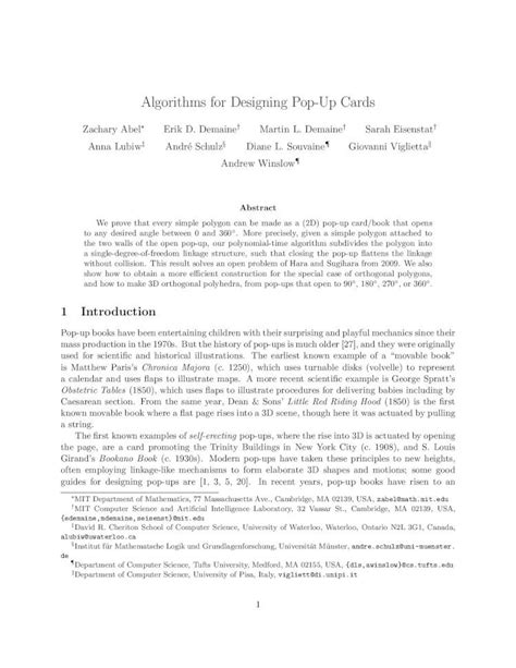 Pdf Algorithms For Designing Pop Up Cards Giovanni