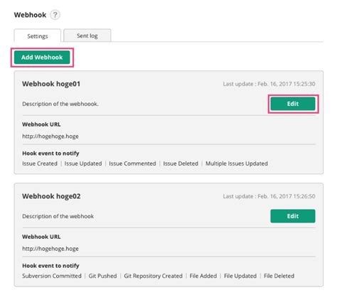 Webhook Setting Administrators Guide Backlog Enterprise Help Guide