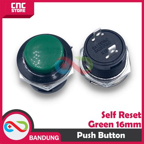 Jual Push Button Non Locking 16mm Self Reset Warna Hijau Shopee Indonesia