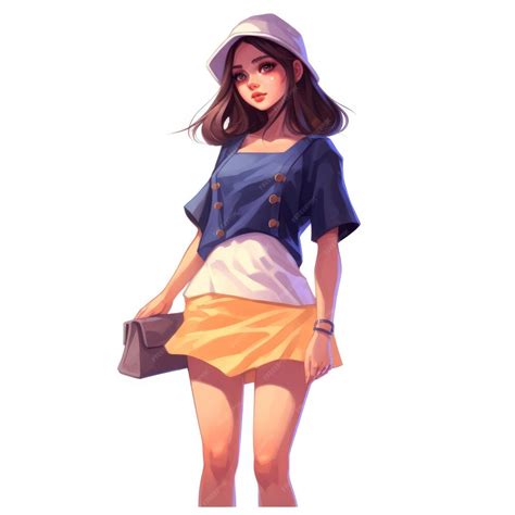 Premium Ai Image Cute Female Teenager With Trendy Summer Short Skirt