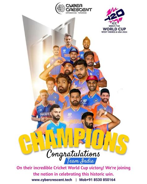 Cyber Crescent On Linkedin Teamindia T20worldcup2024 Champions Cricketfever Proudmoment