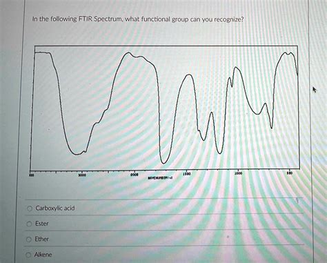 [get Answer] In The Following Ftir Spectrum What Functional Group Can You Recognize 100 3000