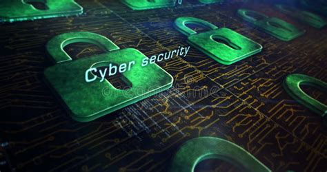 Cyber Security With Padlock Metal Symbol Digital Animation Stock Footage Video Of Loopable