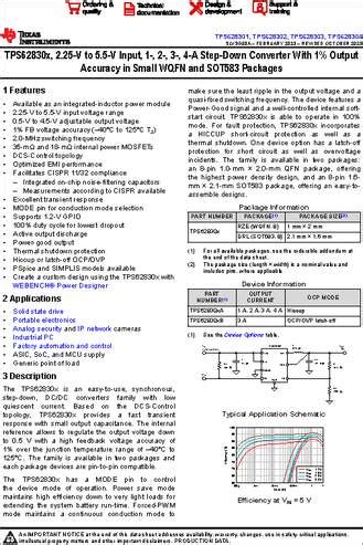TPS ADRLR Datasheet Texas Instruments TPS X Synchronous Step Down Converters