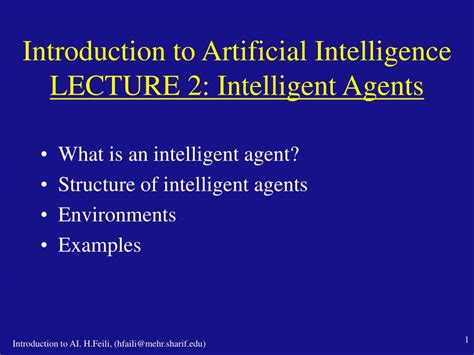 Ppt Introduction To Artificial Intelligence Lecture 2 Intelligent