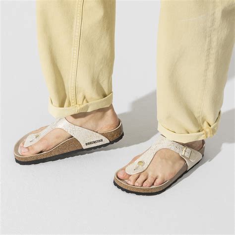 Gizeh Microfiber Shiny Python Eggshell Birkenstock Gizeh Microfiber Shiny Python Eggshell Birkenstock