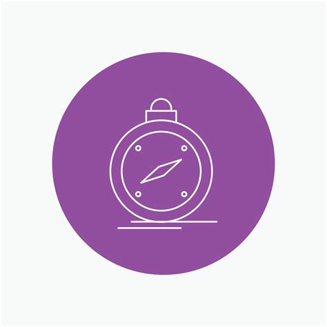 Compass Direction Navigation Gps Location White Line Icon In Circle