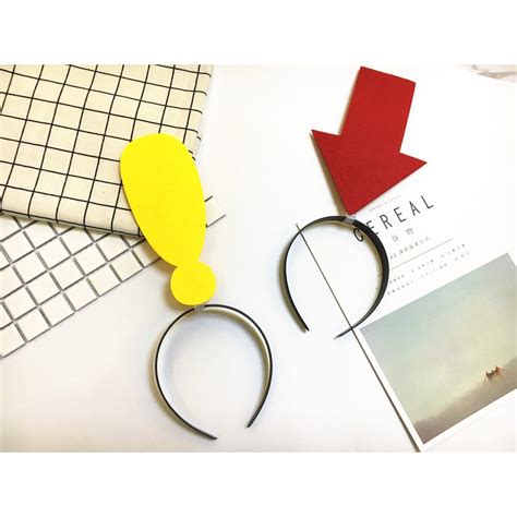 台北現貨 箭頭髮箍 驚嘆號 問號 標點符號髮箍 搞笑髮箍 創意禮物 交換禮物尋人必敗 飾品 頭飾 造型髮箍尾牙 速寄 蝦皮購物