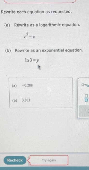 Solved Rewrite Each Equation As Requested A Rewrite As A