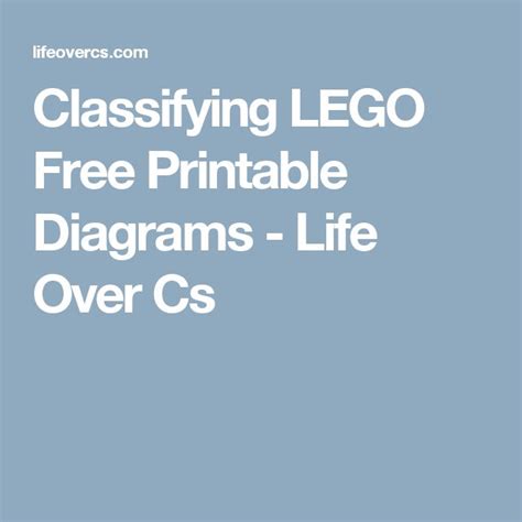 Classifying Lego Free Printable Diagrams Free Printables Lego Free