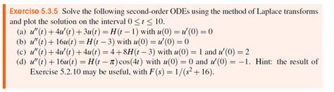 Exercise 5 3 5 Solve The Following Second Order Odes