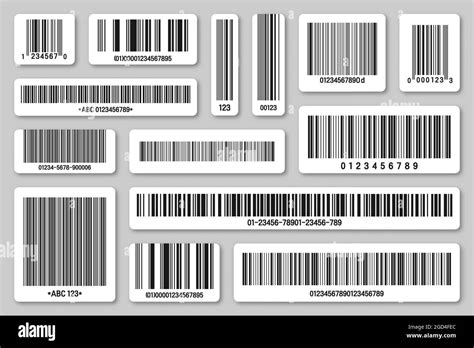 Set Of Product Barcodes Identification Tracking Code Serial Number Product ID With Digital