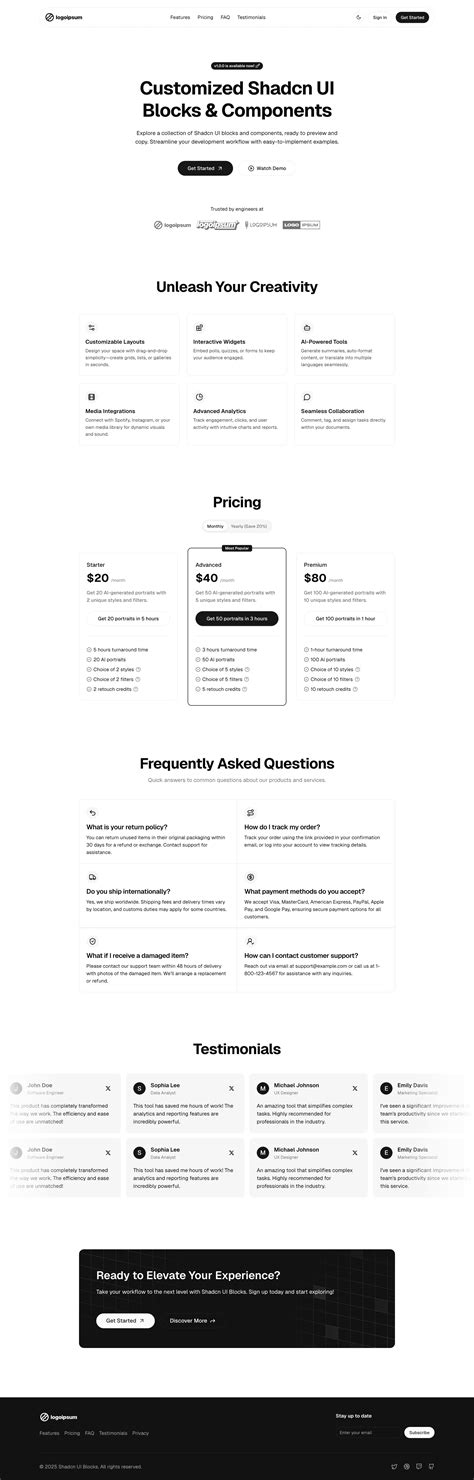 Beautifully Designed Shadcn Ui Templates