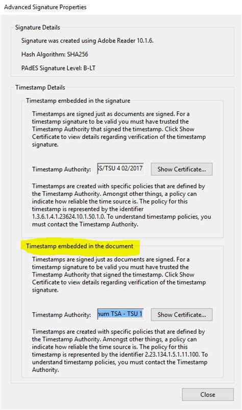 What Is Timestamp Embedded In The Document Adobe Product Community